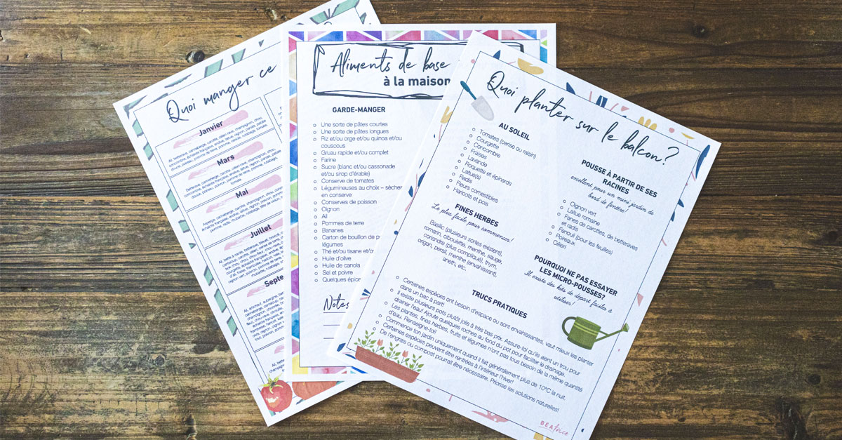 Aide-mémoires à imprimer | Béatrice